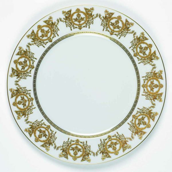 Set of 2 Large Dinner Plates Ritz Impérial white - Ritz Paris ...
